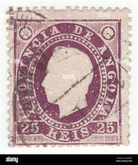Angola 1886 An 25 Reis Red Violet Postage Stamp Showing Portrait Of