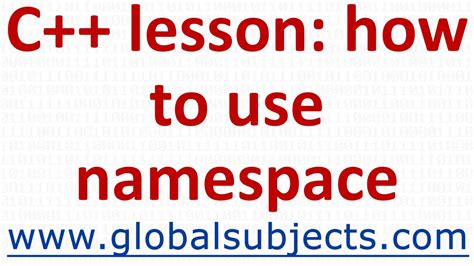 C Lesson How To Use Namespace YouTube