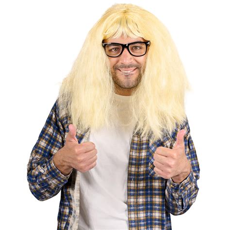 Blonde Nerd Adult Costume Wig And Glasses Free Shipping