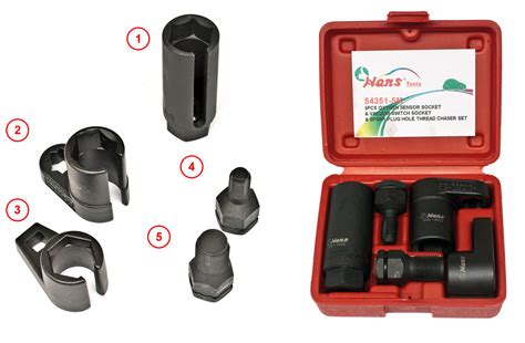 3 Oxygen Sensor Socket Set And 2 Thread Chaser Hanstools Shop