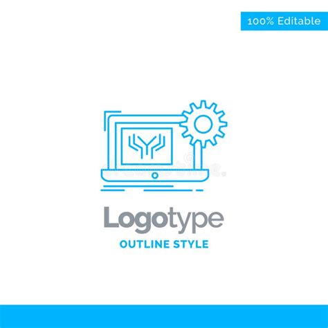 Blue Logo Design For Blueprint Circuit Electronics Engineerin Stock Vector Illustration Of