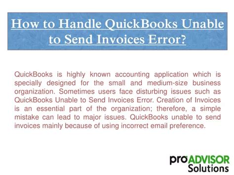 PPT How To Handle QuickBooks Unable To Send Invoices Error PowerPoint Presentation ID