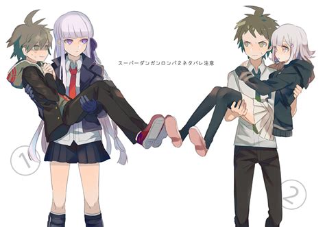 nanami chiaki hinata hajime kirigiri kyoko and naegi makoto danganronpa and 3 more drawn by