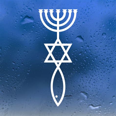 Messianic Judaism Symbol Vinyl Decal Menorah Star Of David Ichthys