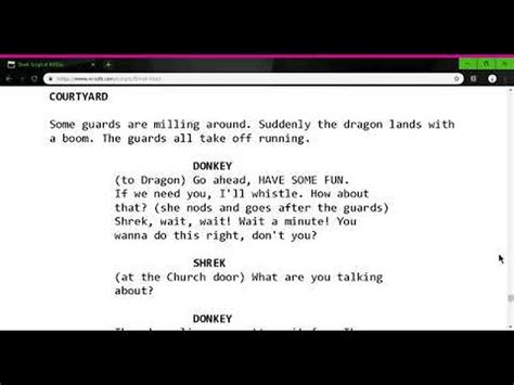 Reading The Shrek Script Part 3 End Reading The Shrek Script Part 3 End