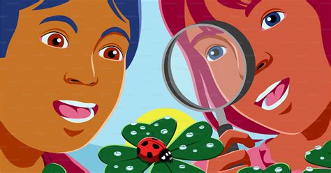 돋보기를 통해 보는 소년과 소녀 벡터 Unsplash의 벡터 이미지