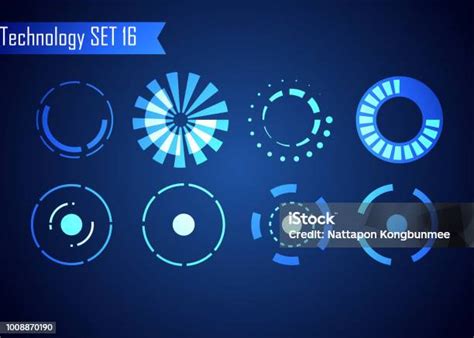 원 추상 디지털 기술 Ui 미래 Hud 가상 인터페이스 요소 Scifi 현대 사용자에 게 그래픽 모션 테마 기술 게임 컨트롤