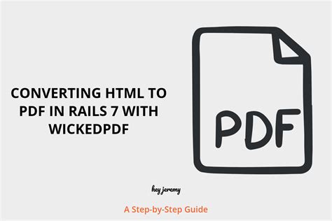 Converting Html To Pdf In Rails 7 With Wickedpdf Heyjeremy
