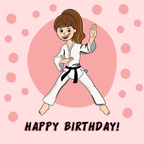 Karate Girl Happy Birthday Card Boomf