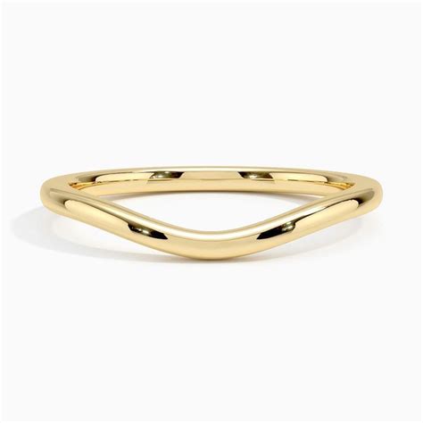 18k Yellow Gold 15mm Curved Wedding Ring Cute Engagement Rings