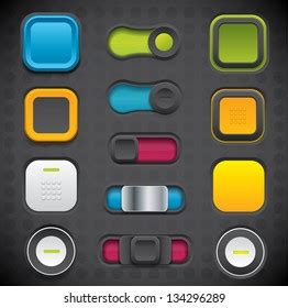 Modern Ui Button Set Including Switches Stock Vector Royalty Free 134296286 Shutterstock