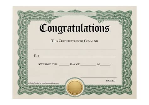 Commendation Certificate Template Download Printable Pdf Templateroller