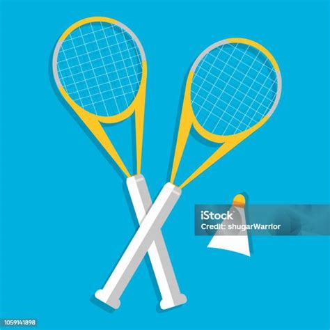 레트로 플랫 배드민턴 아이콘 개념입니다 벡터 일러스트 레이 션 디자인 건강한 생활방식에 대한 스톡 벡터 아트 및 기타 이미지 건강한 생활방식 경기 스포츠 경쟁