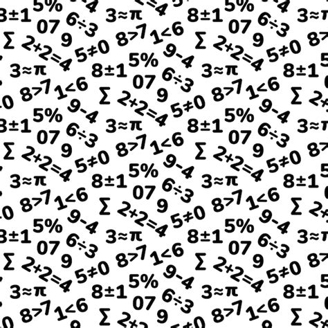 Premium Vector Seamless Pattern Of Numbers And Signs In Flat Style