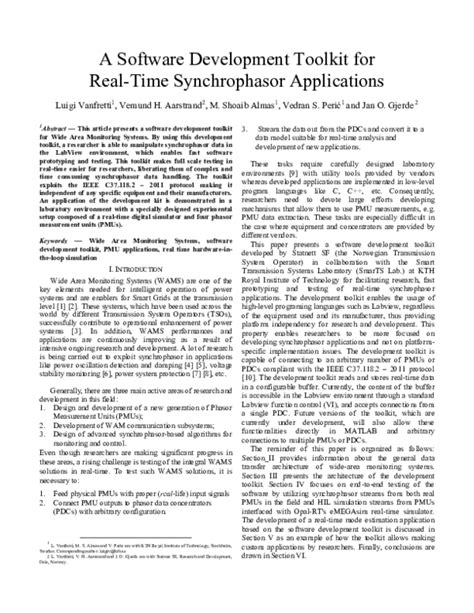 Pdf A Software Development Toolkit For Real Time Synchrophasor Applications Muhammad Almas