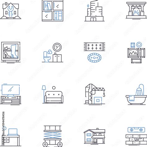 Room Renovation Line Icons Collection Refurbishment Makeover Redesign Upgrade Revamp