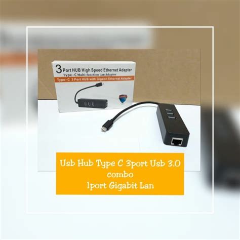 Jual Usb 3 0 Hub Type C 3port Usb 3 0 Combo 1port Gigabit Lan Kota Surabaya J S Kom Surabaya
