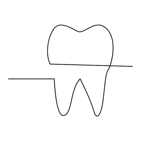 Premium Vector Teeth One Line Continuous Outline Vector Art Drawing And Simple One Line Teeth