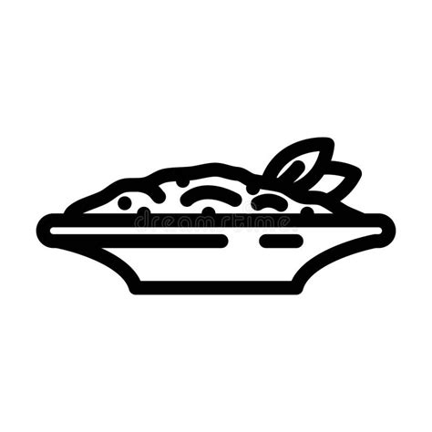 Pesto Condiment Line Icon Vector Illustration Stock Vector