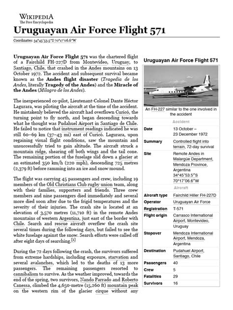 Flight 571 Andes Crash Overview Pdf