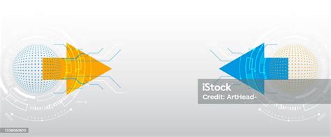 현대 하이테크 비즈니스 프리젠 테이션 기술 요소 화살표 및 구가 있는 추상적인 배경입니다 비즈니스 및 인터넷 프로젝트를 위한