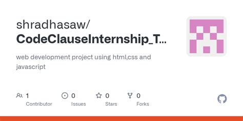 Github Shradhasawcodeclauseinternshiptodolist Web Development Project Using Htmlcss And