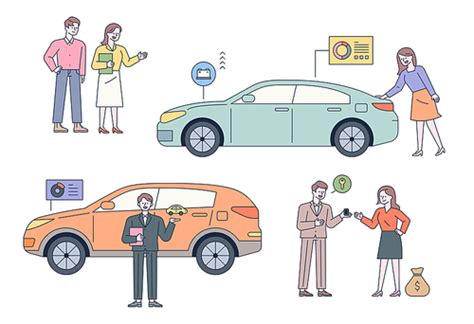 자동차 딜러와 고객 유토이미지 상세페이지 베이직샵 일러스트 21659313