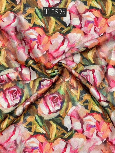 Floral Abstract Print On Shiny Satin The Wardrobe Fabrics