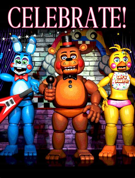 Fnaf 2 Celebrate Poster Blender By Jollyd0t On Deviantart