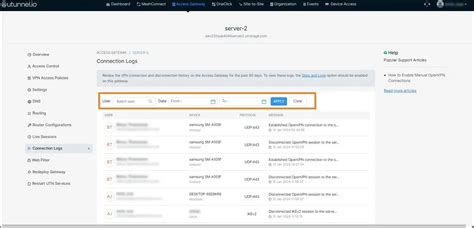 how to view vpn connection logs