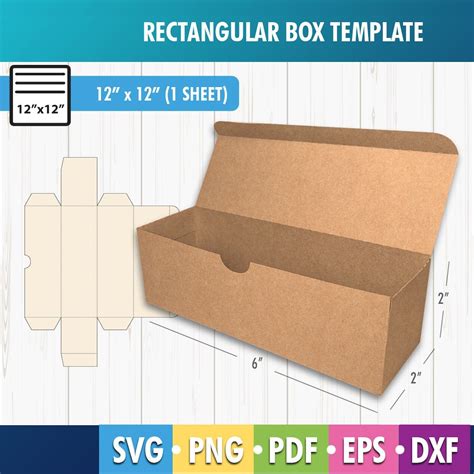 Box Template Svg Rectangular Box Svg Packaging Box Svg Box Template Svg Png Pdf Instant
