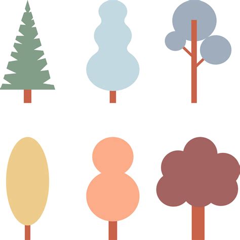 Tree Collection With Nice Colors Set Of Trees With Nice Shapes
