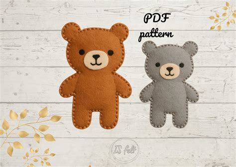 Felt Bear Pdf Pattern Create A Cute Simple Felt Bear Using Basic