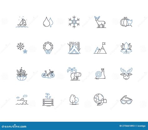 Oxygen Line Icons Collection Element Gas Air Breathing Life Vital