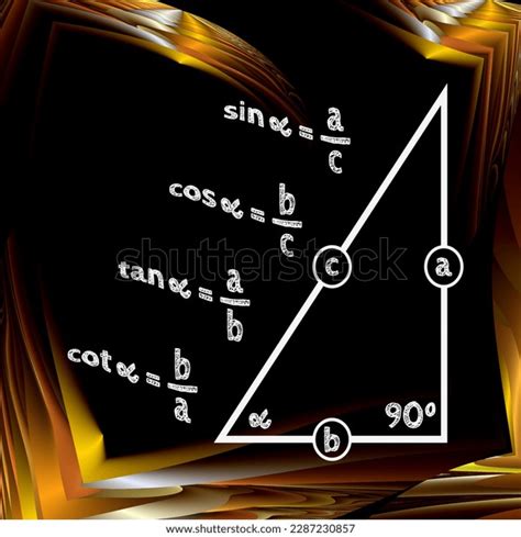 Trigonometric Functions Right Triangle Graphical Presentation Stock Illustration