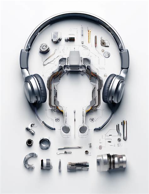 Exploded View Of A Headset With Machine Parts By 배공용 Playground Exploded View Of A Headset With Machine Parts By 배공용 Playground