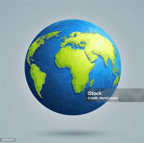 3 D 글로브 다각형 글로벌 연결 지구별 세계지도 3차원 형태에 대한 스톡 벡터 아트 및 기타 이미지 3차원 형태 행성