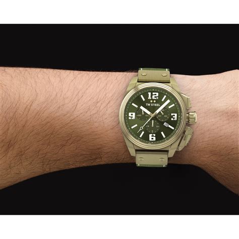 Tw Steel Canteen Sunray Olive Green Dial Pvd Watch Tw1015