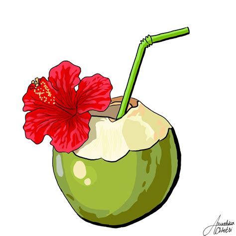 Best How To Draw A Coconut With Straw Fruits Step By Step Artofit