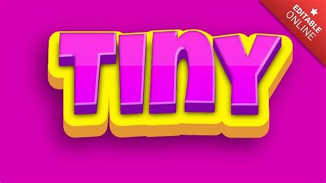 Tiny 3d With Pink And Yellow Text Effect Generator