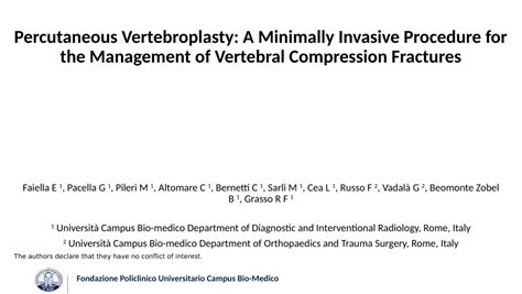 Pdf Percutaneous Vertebroplasty A Minimally Invasive Procedure For The Management Of