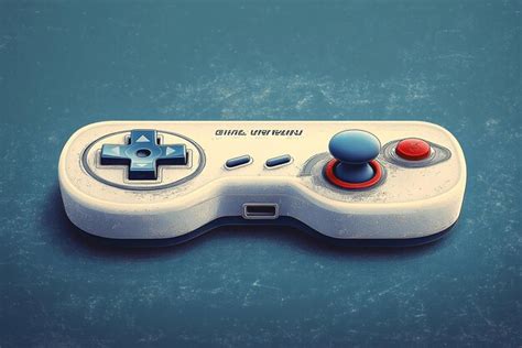 Retro Gaming Controller Illustration With Classic Buttons And Joystick For A Nostalgic Gaming