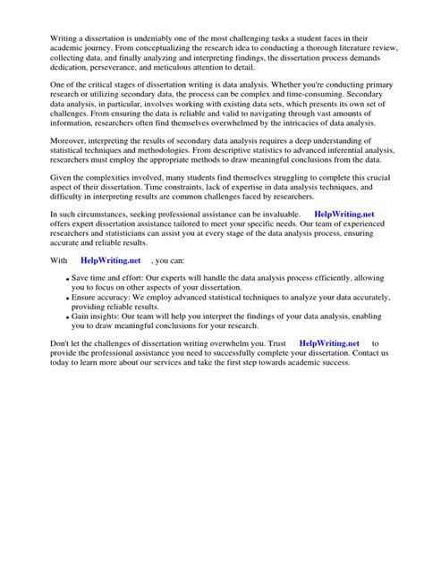 dissertation secondary data analysis pdf sampling statistics