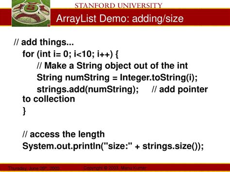 Manu Kumar CS193J Programming In Java Summer Quarter 2003 Lecture 3