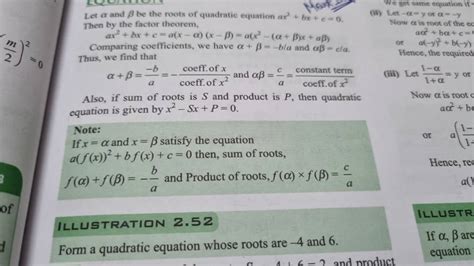 Let α And β Be The Roots Of Quadratic Equation Ax2 Bx C 0 Then By The Fa