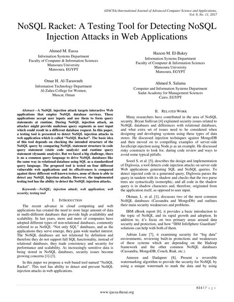 Pdf Nosql Racket A Testing Tool For Detecting Nosql Injection Attacks In Web Applications
