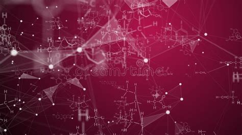 Animation Of Structural Chemical Formulas On A Viva Magenta Background In Abstract Digital Space