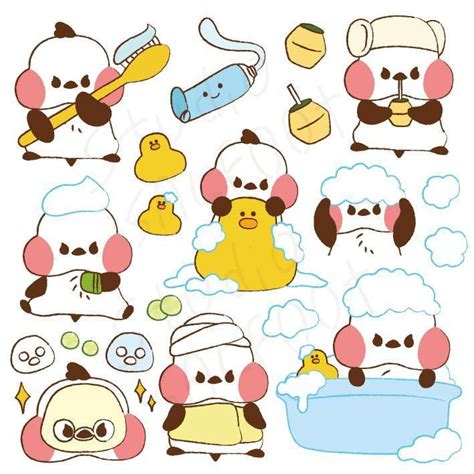 아기뱁새 삐롱이의 목욕시간 스티커