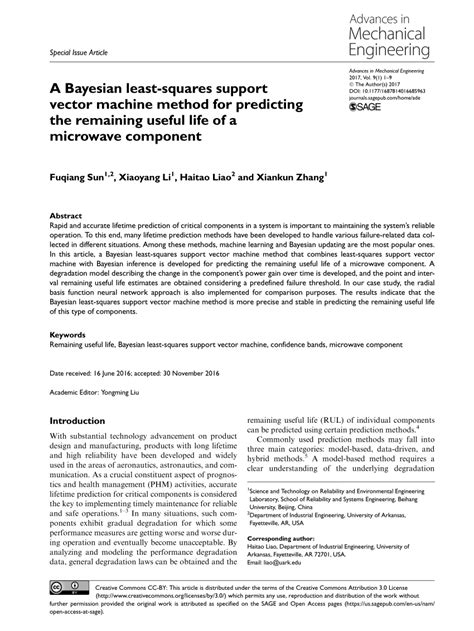 Pdf A Bayesian Least Squares Support Vector Machine Method For Predicting The Remaining Useful
