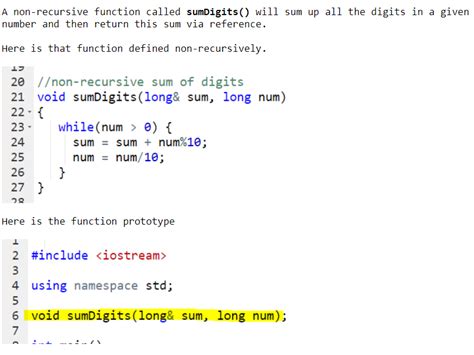 Solved A Non Recursive Function Called Sumdigits Will Sum